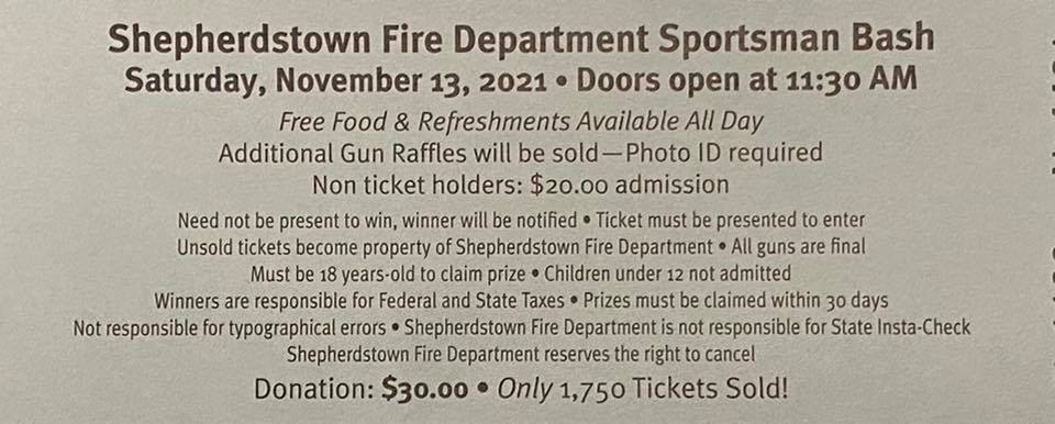2021 Sportsman Bash – SOLD OUT in Record time – Shepherdstown Fire ...